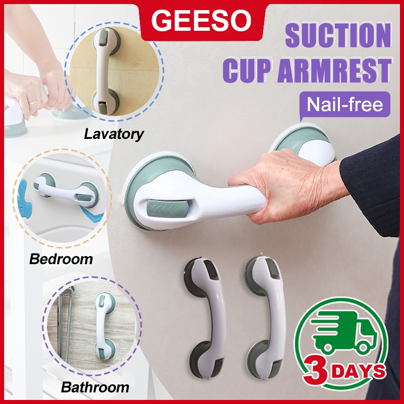 GEESO Anti-Slip Bathroom Handrail Safety Handle Bathroom Suction Grab ...