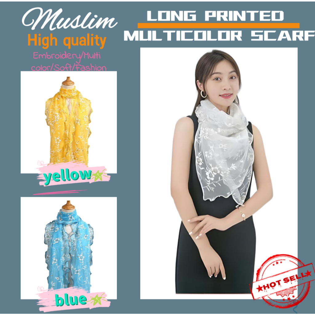 Tudung Sulam Shawl Premium Aibins Selendang Klasik shawl Tied Long ...