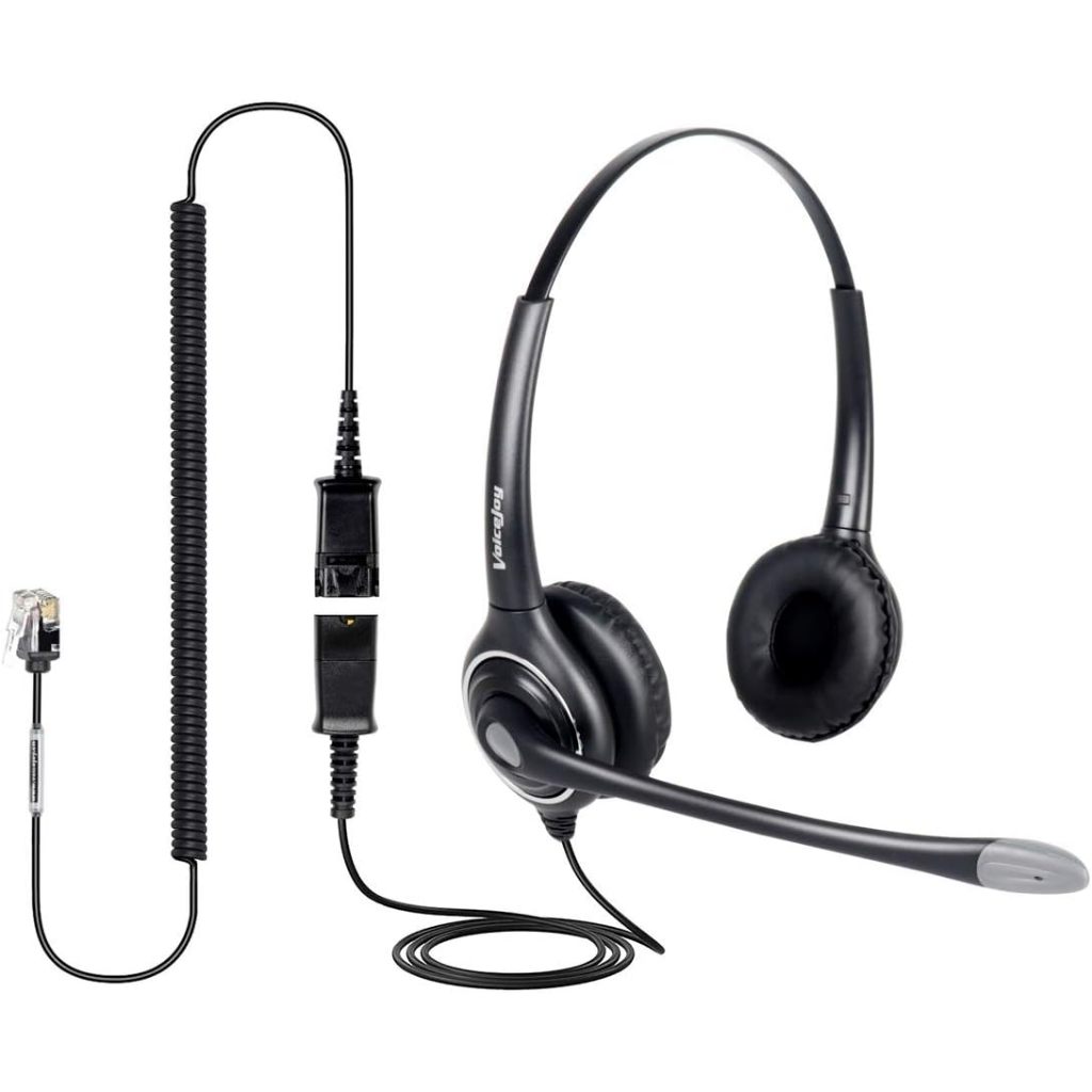 Double HD263 Ear Ultra Noise Canceling Call Center/Office Headset & QD ...