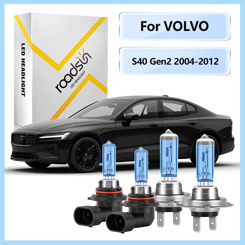 【Fit For VOLVO S40 Gen2 2004-2012】Super White Car Headlight Bulbs ...