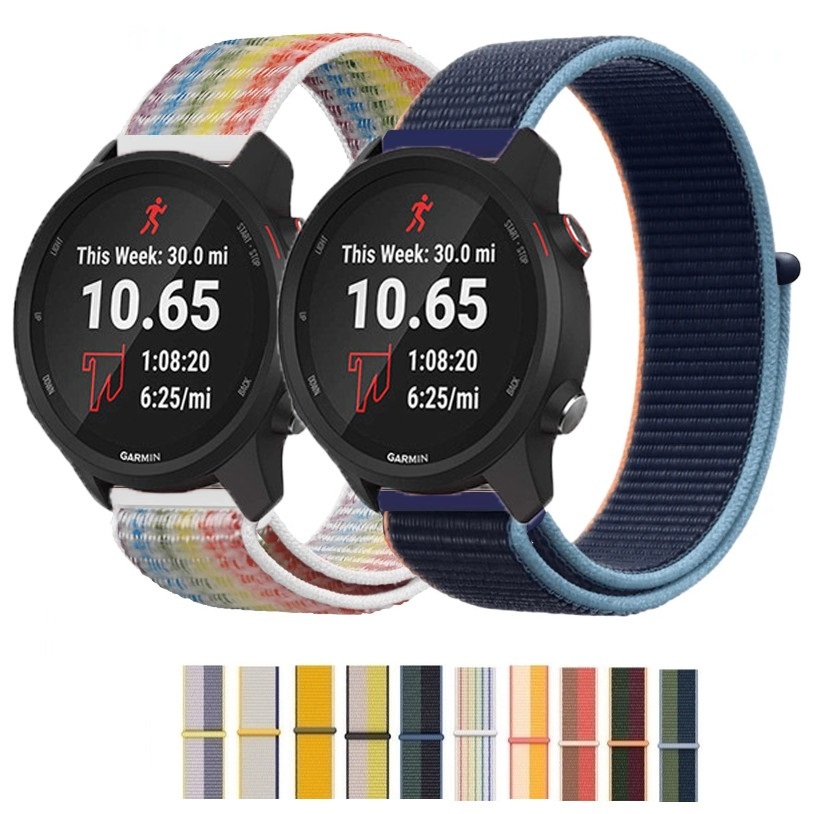 20mm 22mm Nylon Braided Strap For Garmin Forerunner 265 255 245 245M ...