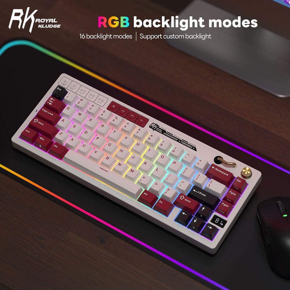 Royal Kludge RK M65 Ocean Blue 66 Key Tri-Mode RGB Wired Bluetooth 2.4G ...