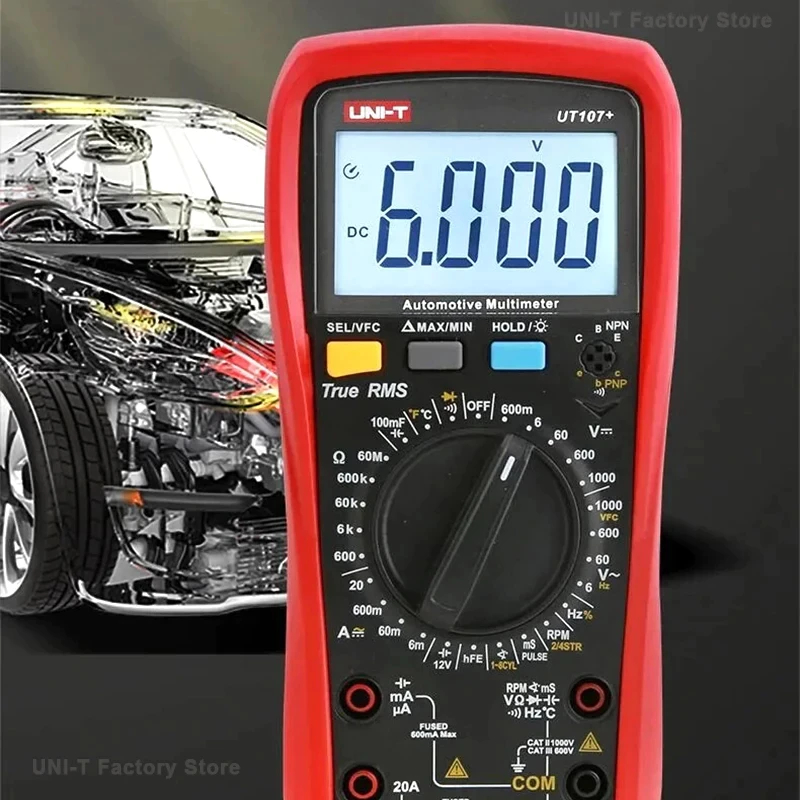 UNI-T UT105+ Digital Automotive Multimeter UT107+ AC DC Current Tester ...