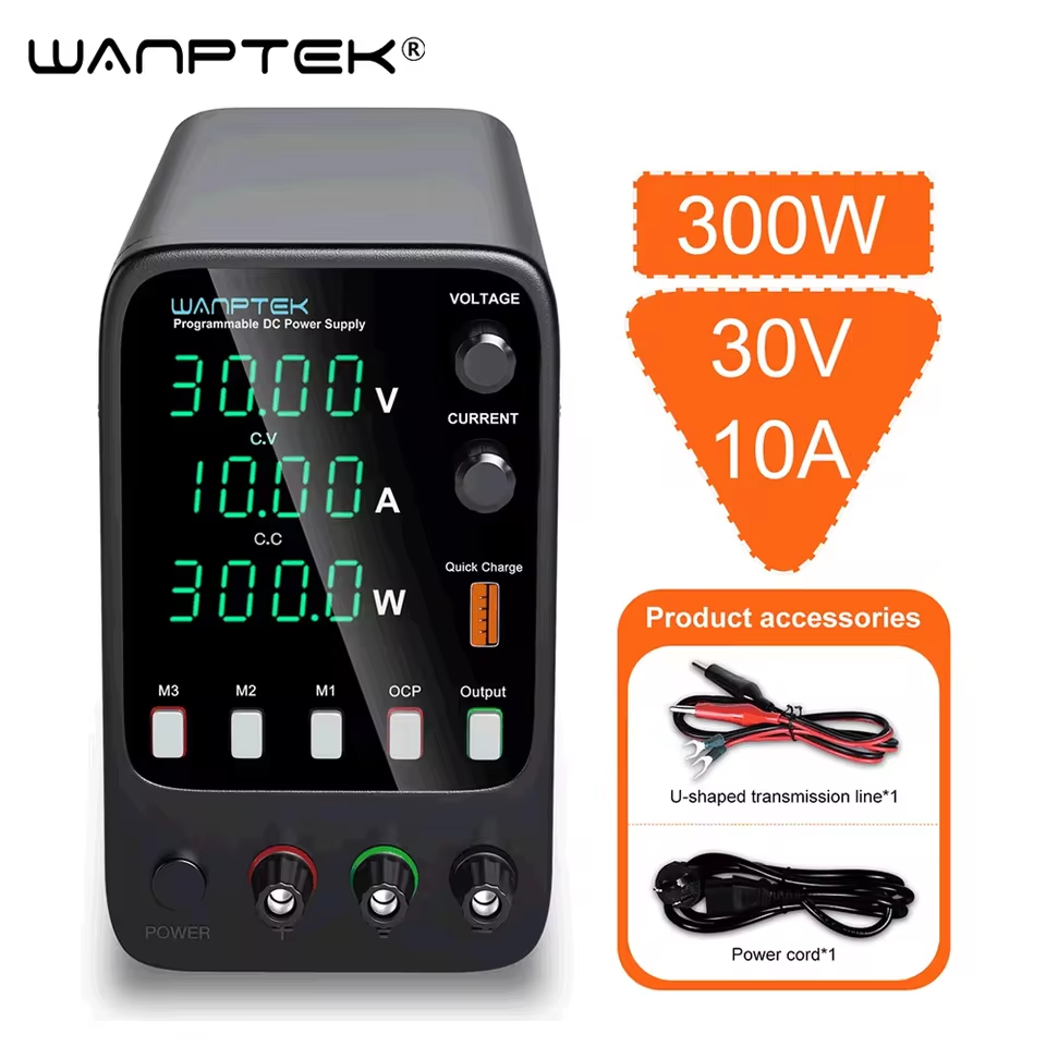 Wanptek Adjustable DC power supply 30V 10A 60V 5A Lab Bench Power Source Stabilized Power Supply ...
