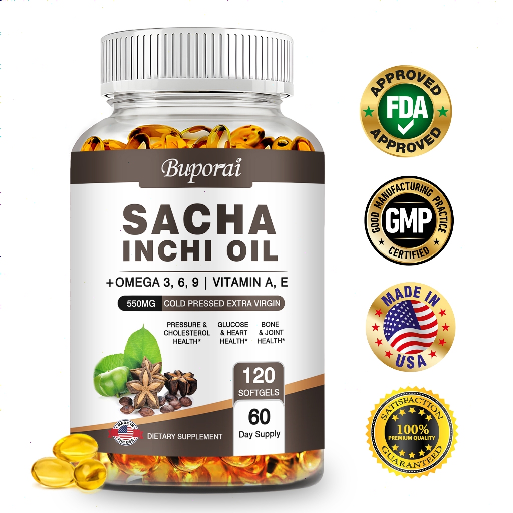 Sacha Inchi Capsules - Source of Omega 3, 6, 9 with Essential Fatty ...