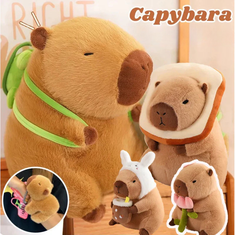 Capybara Plush Toy Automatic Retractable Snotty Cute Capybara Plush Toy ...