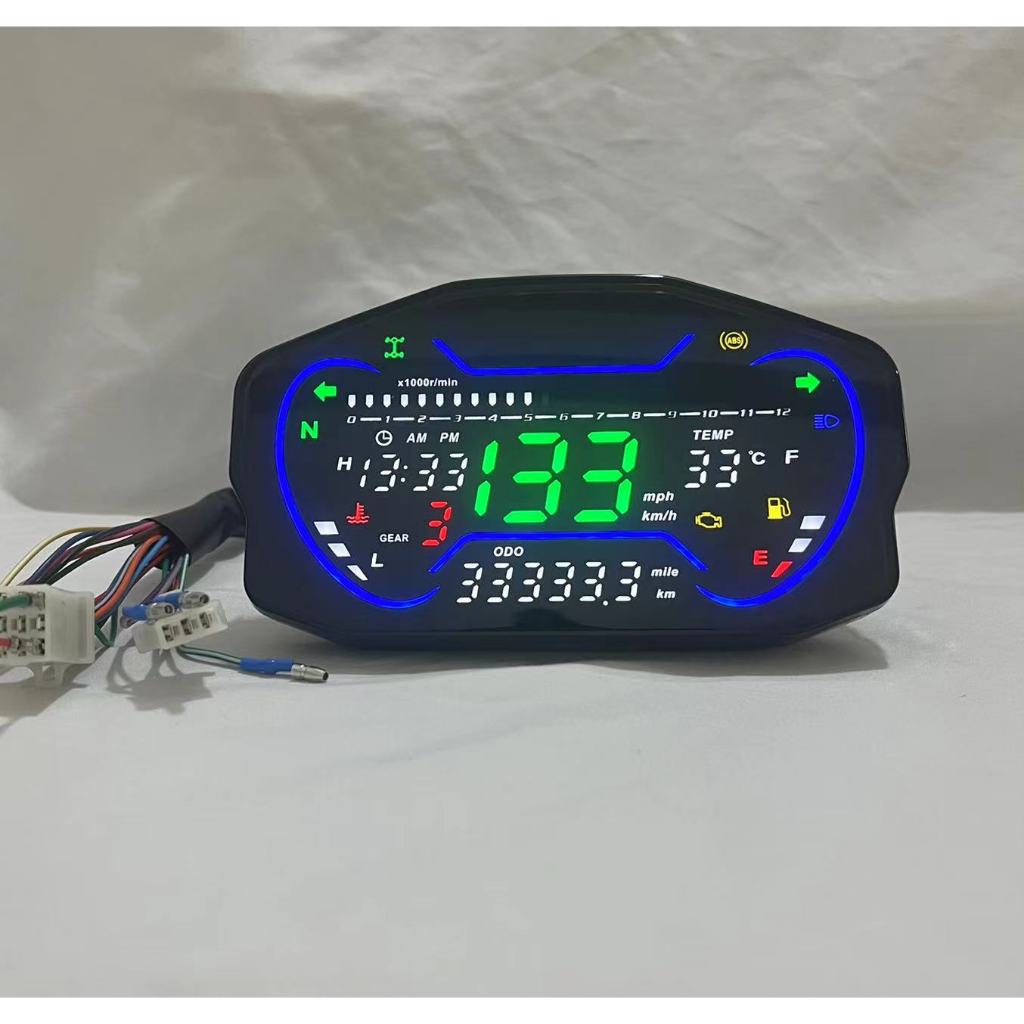 Universal LED Digital Speedometer Fuel Meter Tachometer Accessories For Ducati Honda | Shopee ...