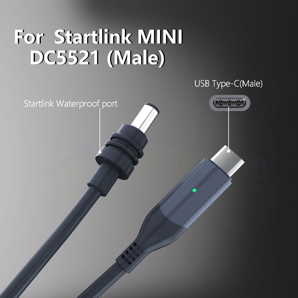 For StarLink Space-x Mini USBC/DC To D Cable 5m Waterproof Overload ...