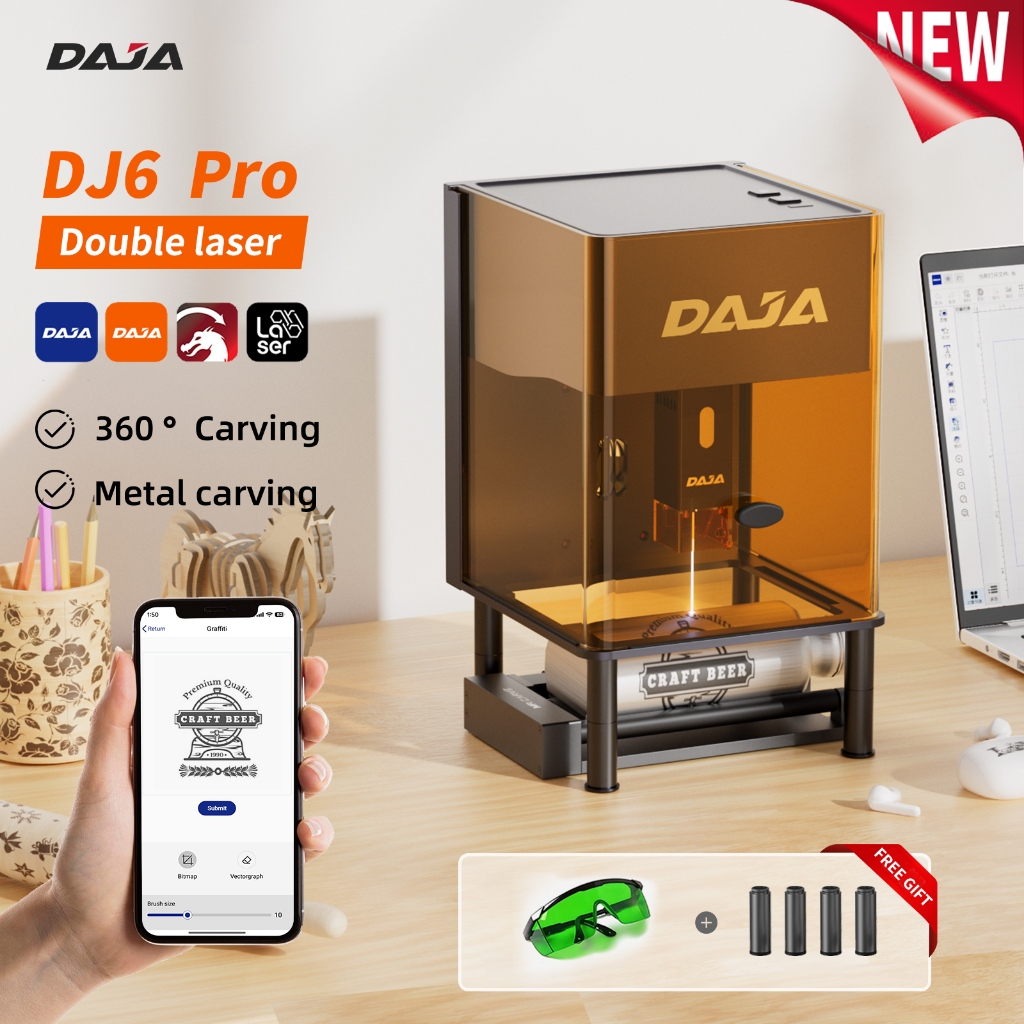 DAJA DJ6 Pro Laser Engraving Printer Engraver Small Business For Automatic Marking Trademark ...