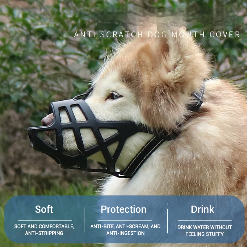 Pet Dog Muzzle Soft Breathable Two-way Fixed Anti-pick Dog Muzzle Anti ...