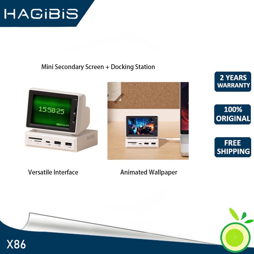 Hagibis X86 Mini Computer Secondary Screen, Desktop Docking Station ...