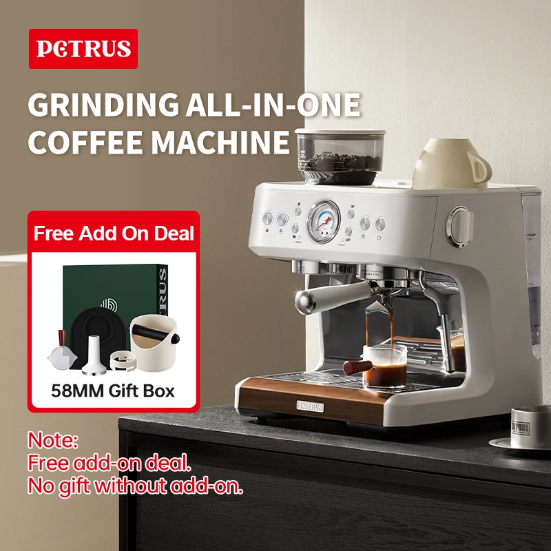 Petrus Espresso Machine with Grinder Barista-Style Cappuccino Maker ...