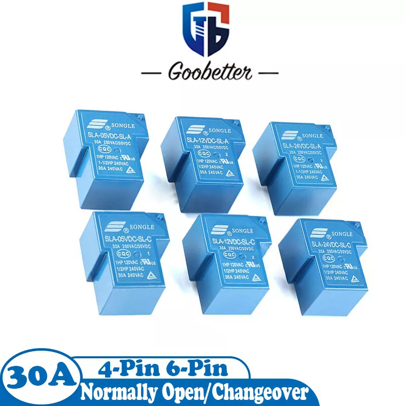 T90 Relay SLA-05V 12V 24VDC-SL-A -SL-C Various Mini Power Relays 4-Pin ...