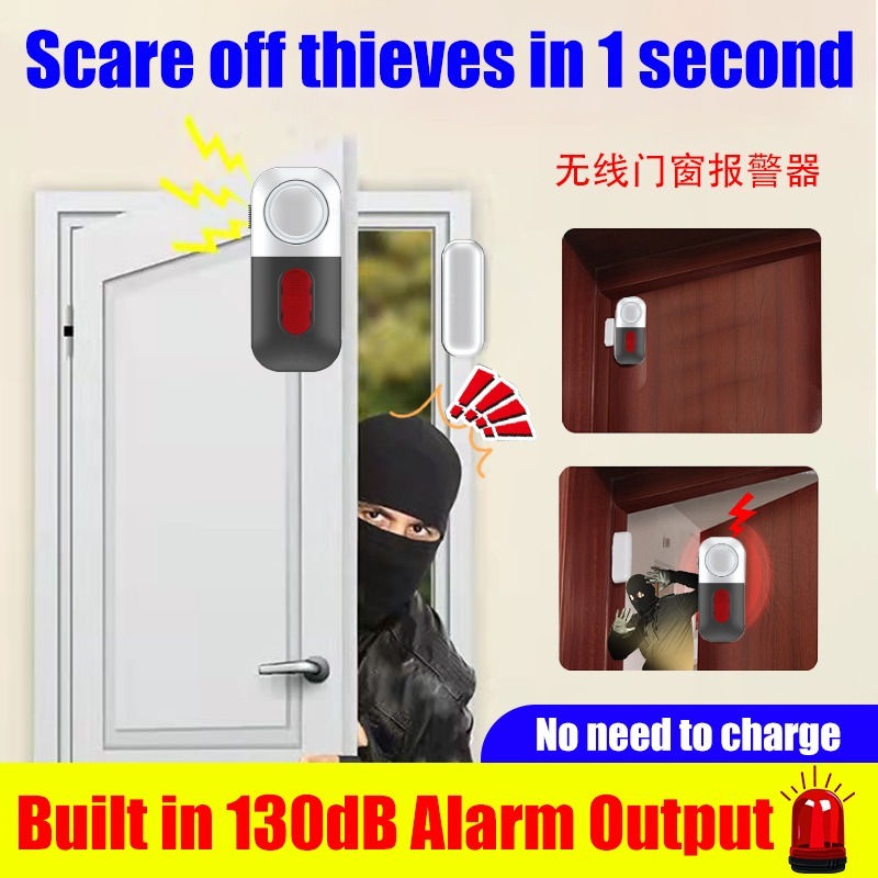 Scare off thieves in 1 second alarm rumah Built in 130dB Alarm Output ...