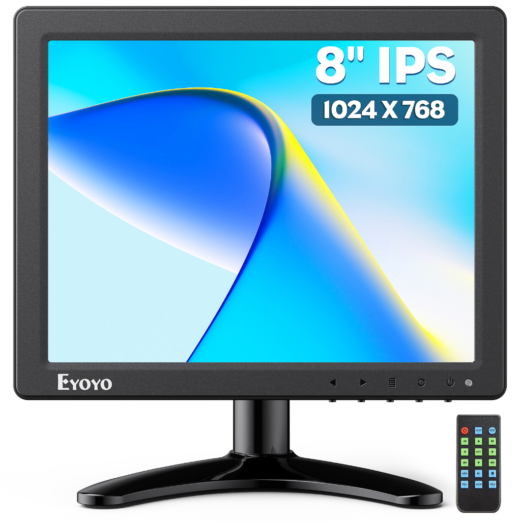 Eyoyo 8 Inch Small Monitor, 1024x768 4:3 IPS HDMI Monitor Support HDMI ...