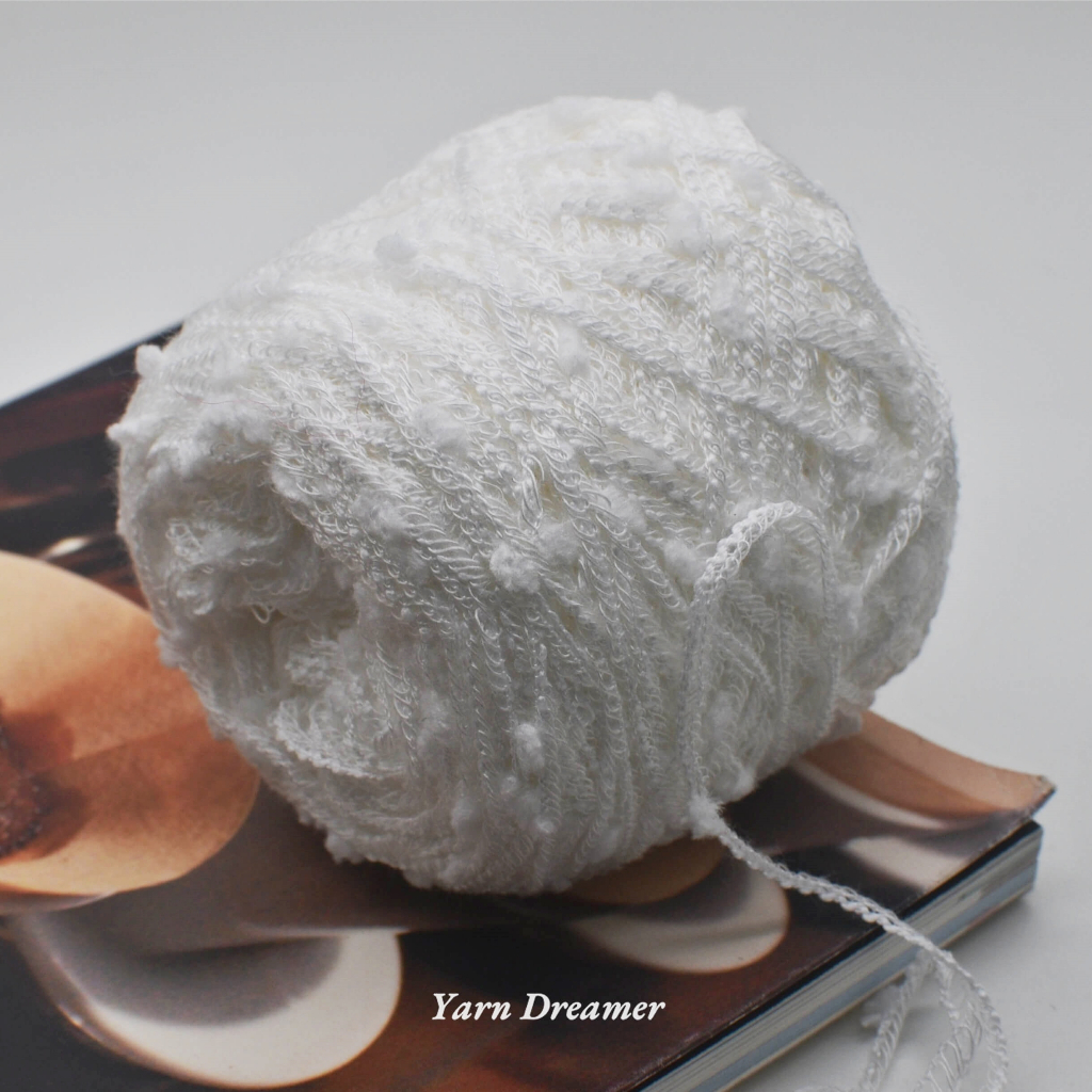 Benang Kait Besar Benang Crochet Yarn Ribbon Yarn Crochet White Yarn ...