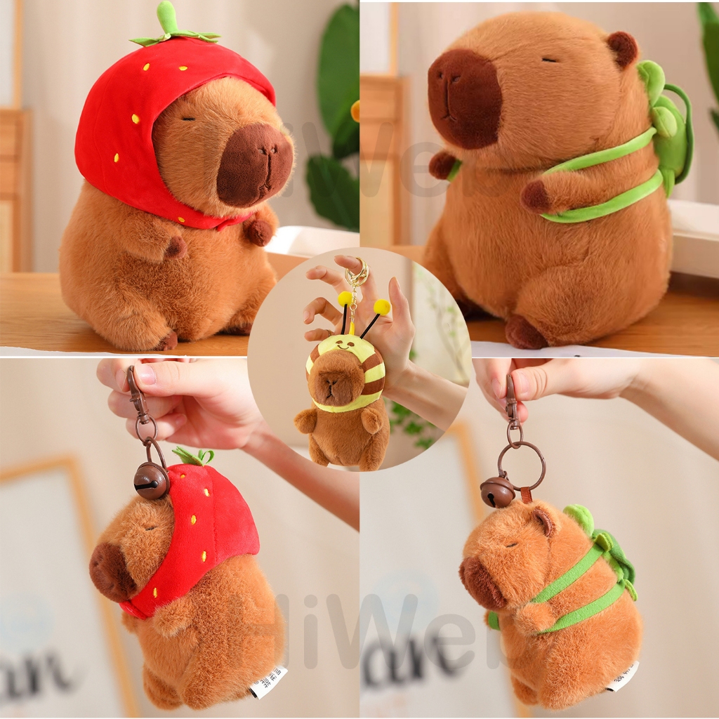 Capybara Keychain Plush Pendant Simulated Kapibara Doll Cute Anime ...