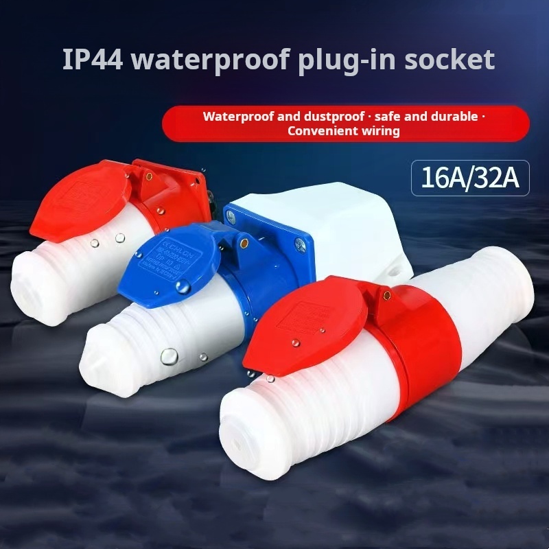 Plug connector 3-core 5/10Pcs 4-core 5-hole 16A/32A industrial socket ...