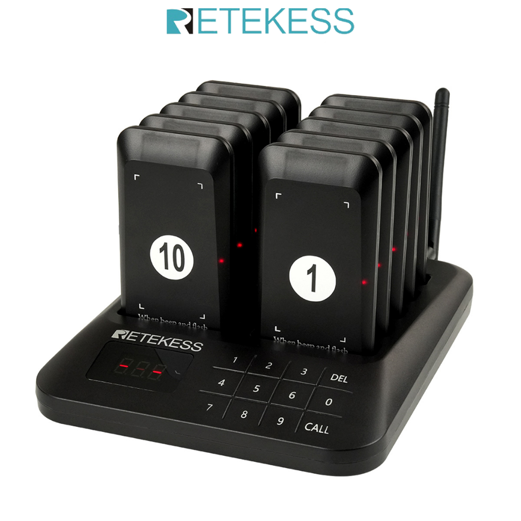 Retekess TD157S Wireless Calling Pager System 400m With 10 Buzzers for ...