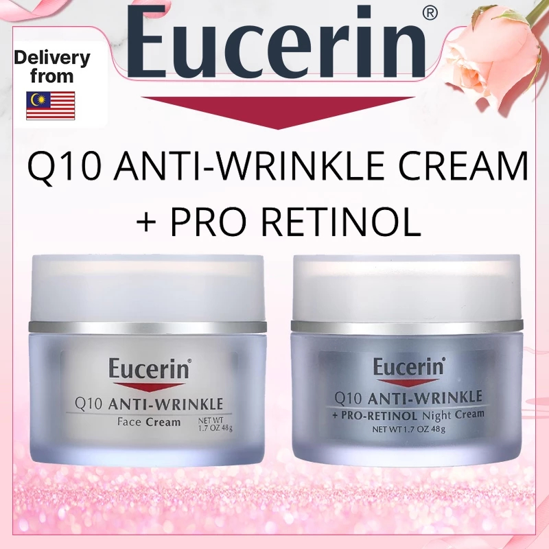 [Original ] Eucerin Q10 Anti-Wrinkle Face Cream 48g Pro Retinol Night ...