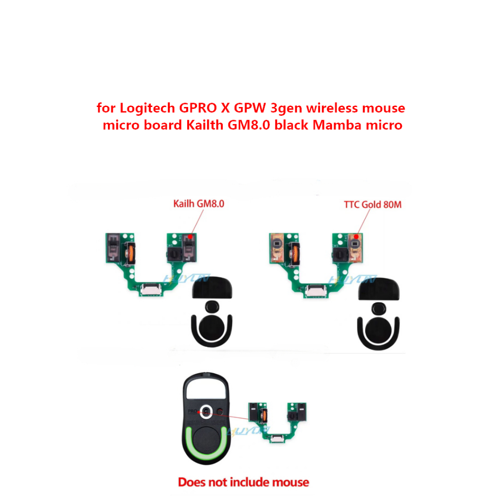 Original replacement micro board Kailth GM8.0 black Mamba micro for Logitech GPRO X GPW 3gen ...