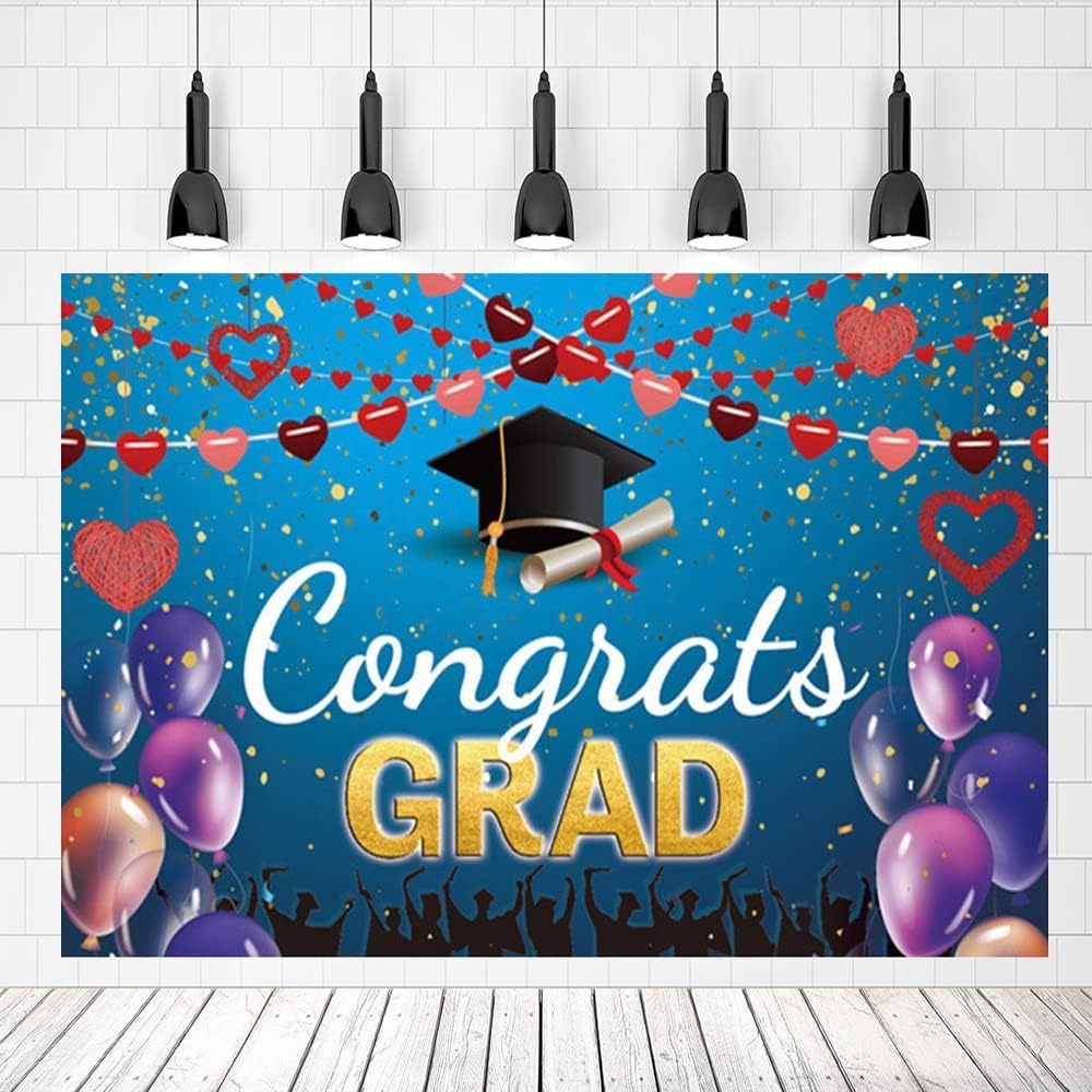 Congrats Grad Photography Backdrop Graduation Party Banner Graduation ...