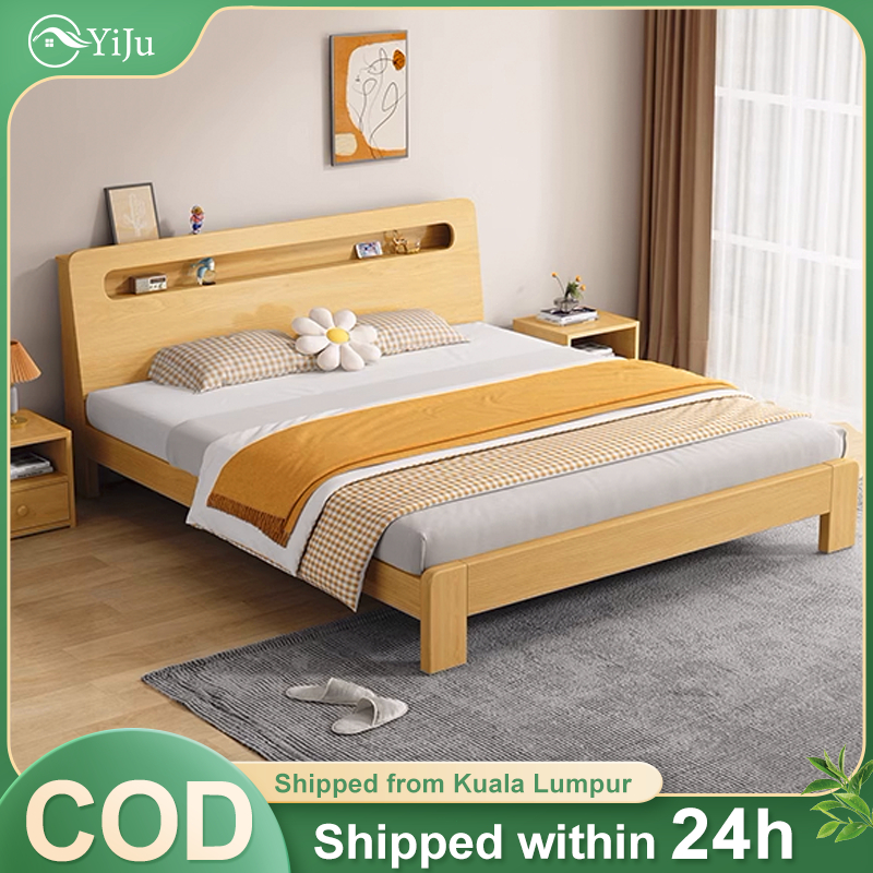【𝟐-𝟑 𝐝𝐚𝐲𝐬 𝐝𝐞𝐥𝐢𝐯𝐞𝐫𝐲】YIJU Single/Queen/King Solid Wood Bed Frame Katil ...