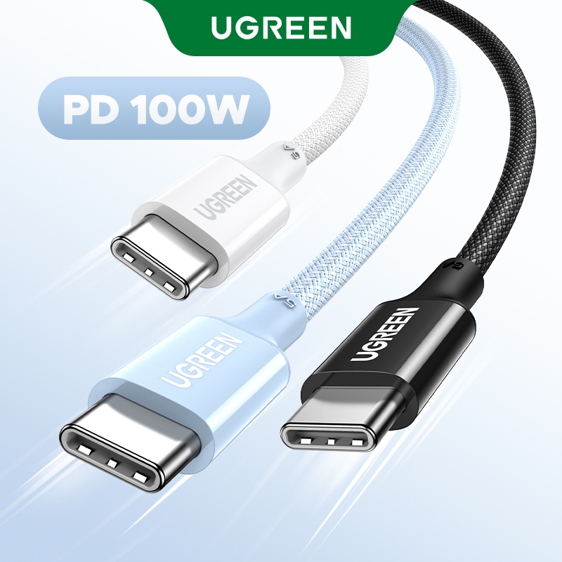 UGREEN PD100W USB-C to USB-C Nylon Braided Fast Charging Cable for iPhone 16 Pro Max, 15 Pro Max ...