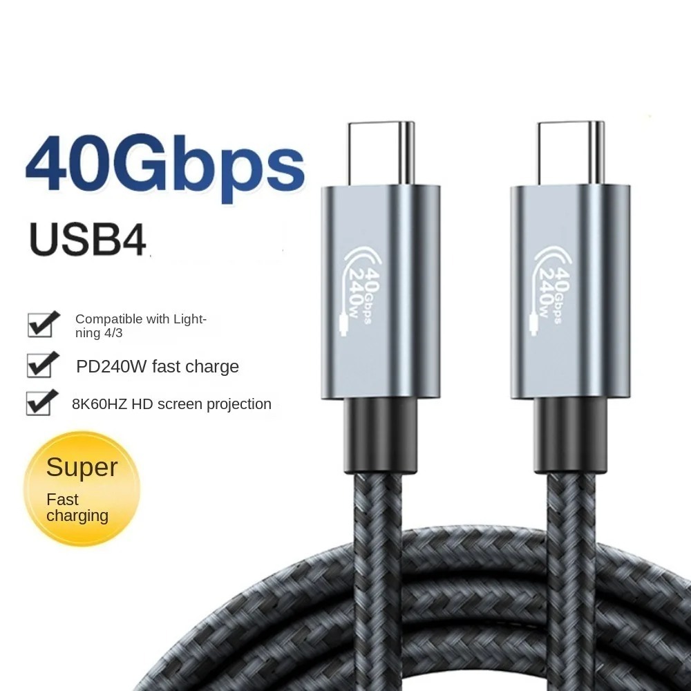 PD 240W USB4 Data Cable 40Gbps 8K60Hz Type C To Type-C Cord Projection ...
