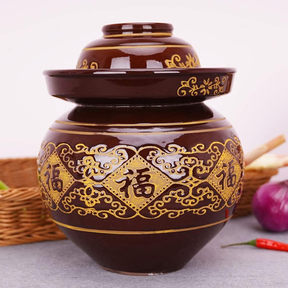 Traditional Chinese Ceramic Fermenting Jars Stoneware Fermenter with ...