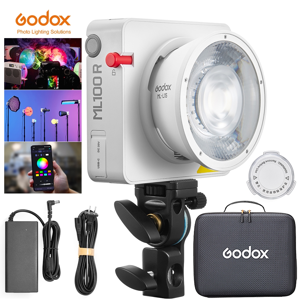 Godox ML100R Full Color LED Video Light 1800K-10000K Portable RGB ...