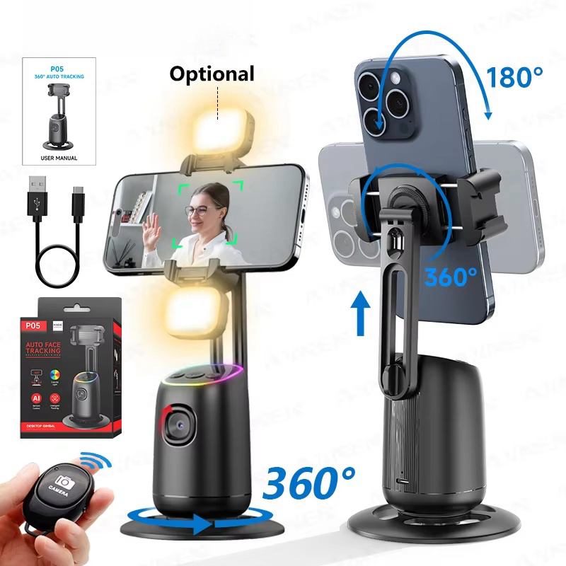 360 Auto Face Tracking Shooting Gimbal AI Camera Recognition Body Track ...