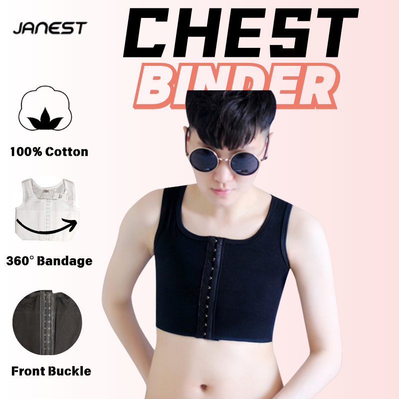 100% Cotton Chest Binder Sport Bra Binder Tomboy Chest Bandage Breast ...