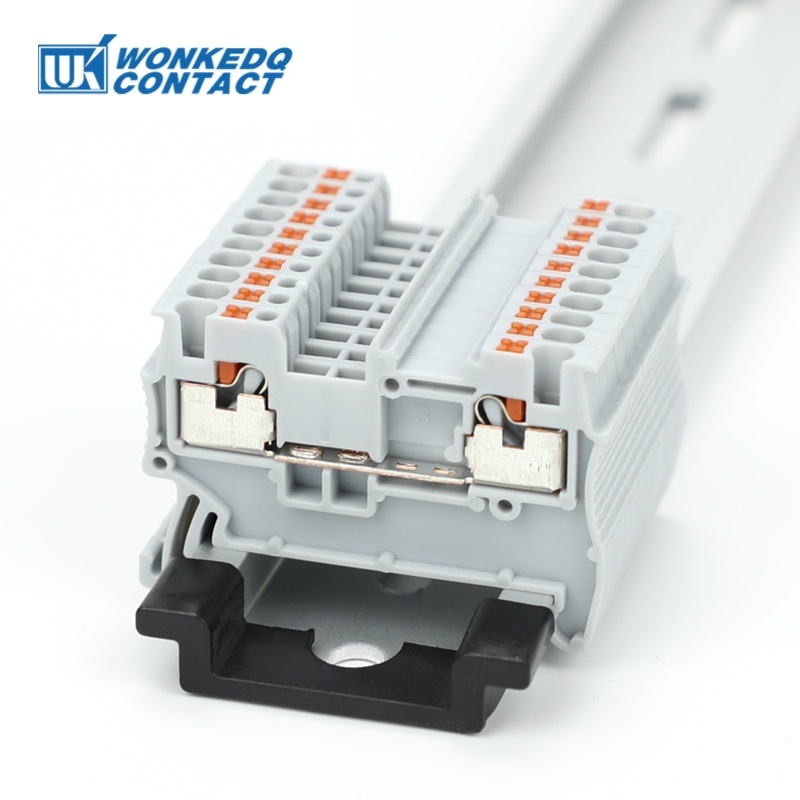 10Pcs PT 1.5/S Push-in Terminal Block PT 1.5 Wire Connector DIN Rail Mounted 1.5mm² Cable ...