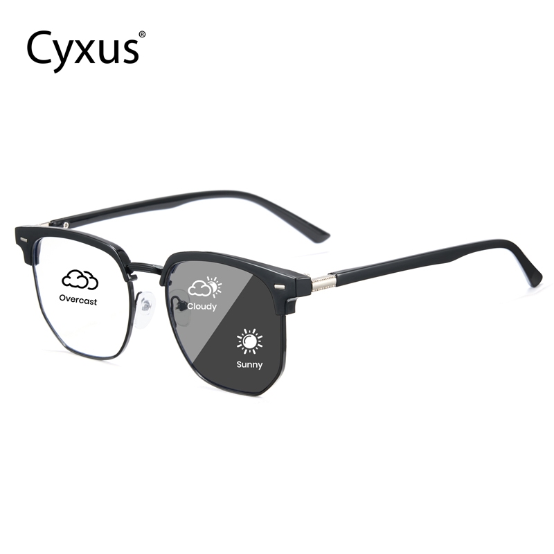Cyxus Anti-blue Light Color Changing Glasses Eyebrow Frame Half Frame ...