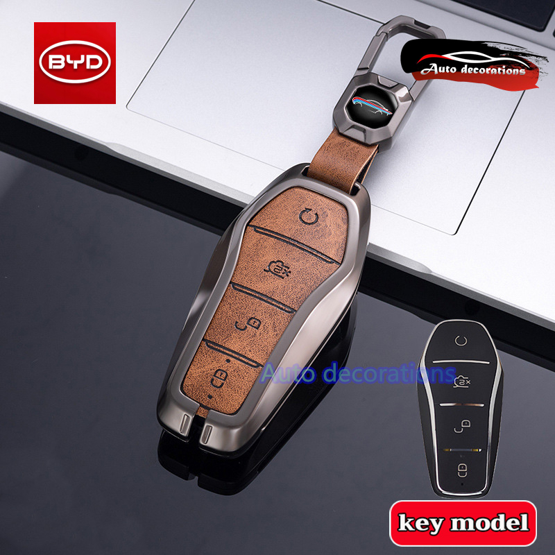 BYD smart car key cover zinc alloy keychain For BYD sealion 6/7 shark ...