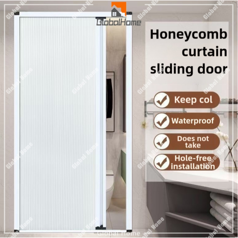Customized folding sliding honeycomb door, no-punching telescopic ...