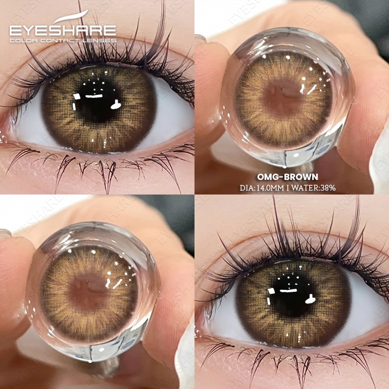 EYESHARE OMG Series Brown Eye Contacts for Eyes Beautiful Pupil 2 Pairs ...