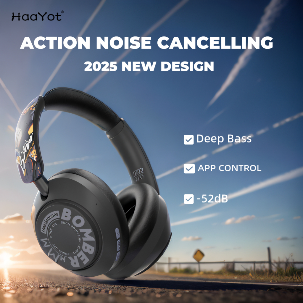 HaaYot ANC Wireless Headphones Over-Ear Bluetooth 5.4 + 2.4G Adapter ...