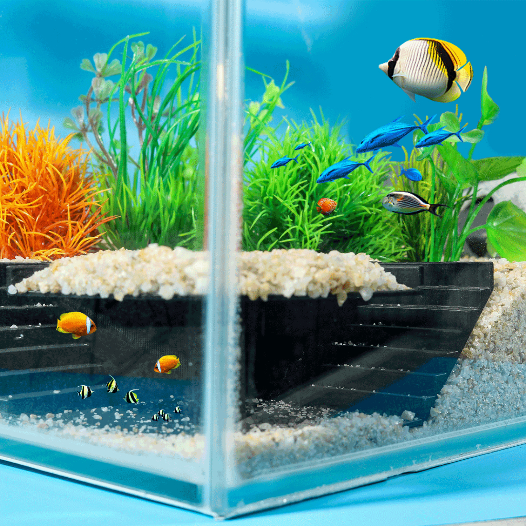 PLA Aquarium Cave Underground Corner Tunnel Fish Game Triangular Ladder ...