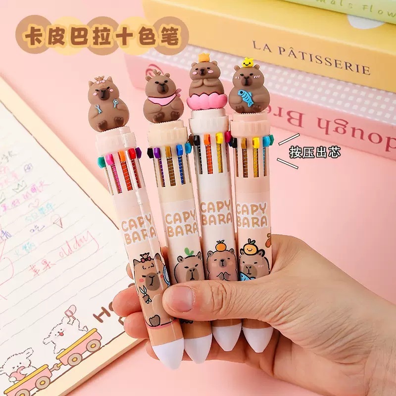 Capybara 10 colour pen Multicolour Ballpoint Pen Student Gift Goodies ...