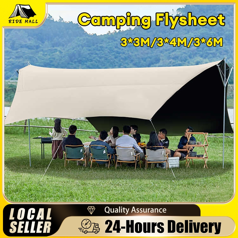 Flysheet Camping Ultralight Waterproof Groundsheet Camping Tarp Pole ...