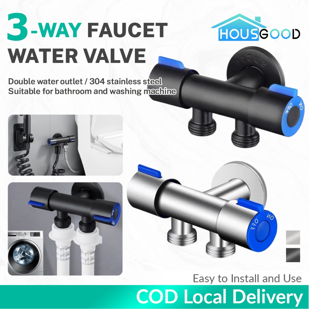 [HOUSGOOD]Kitchen kepala paip two-way angle valve stainless steel ...