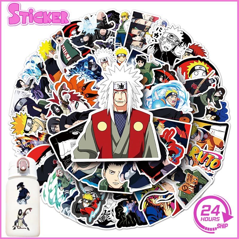 54PCS Mixed Naruto Anime Stickers Uzumaki Naruto Uchiha Sasuke DIY ...