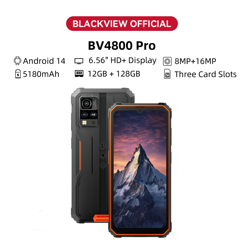 Blackview BV4800 PRO Rugged Smartphone 6.56'' IPS Display,4GB RAM+128GBROM,13MP Camera 5180mAh ...