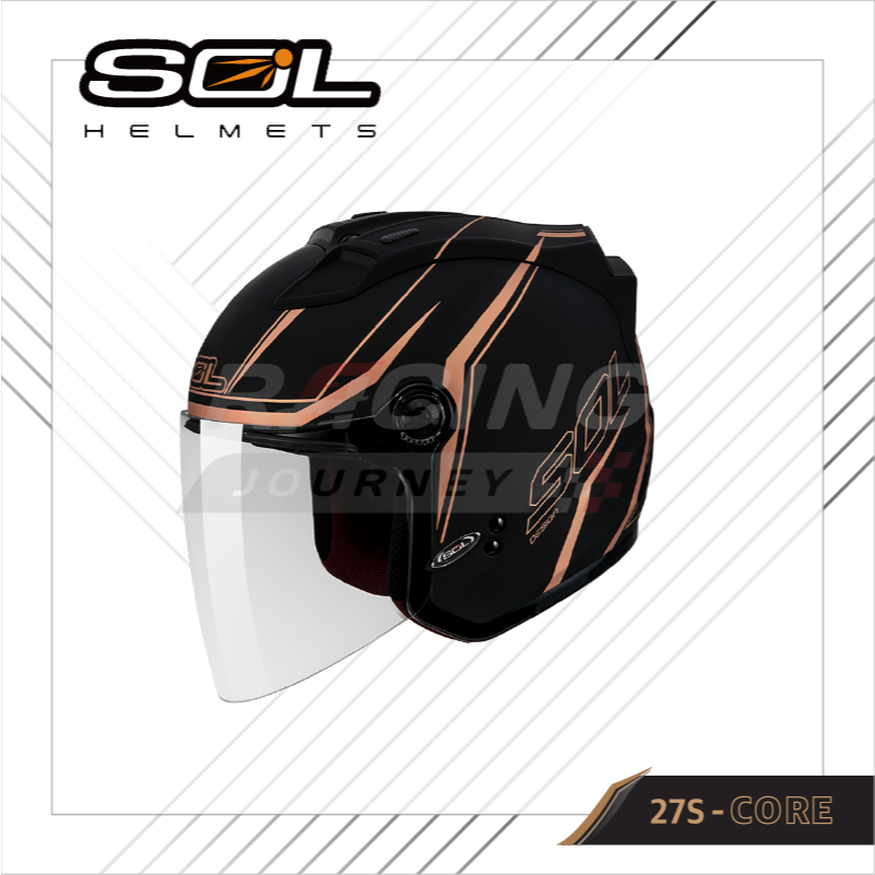 DOT Helmet Motor Cross Open Face 27S CORE - SOL HELMET Exclusive Distributor | Shopee Malaysia