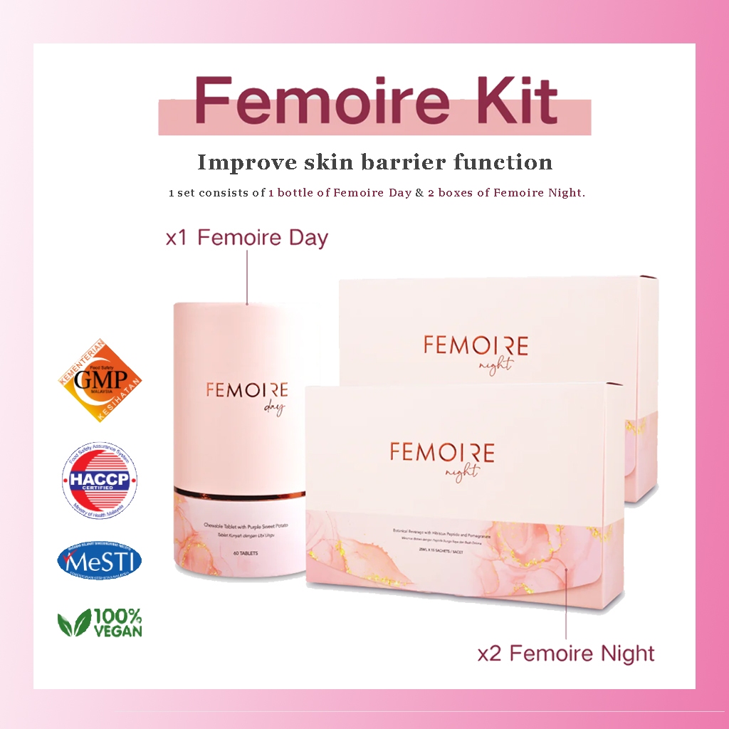 Femoire Day And Night Set Improve skin barrier functionFemoire 玫瑰花胎盘素 ...
