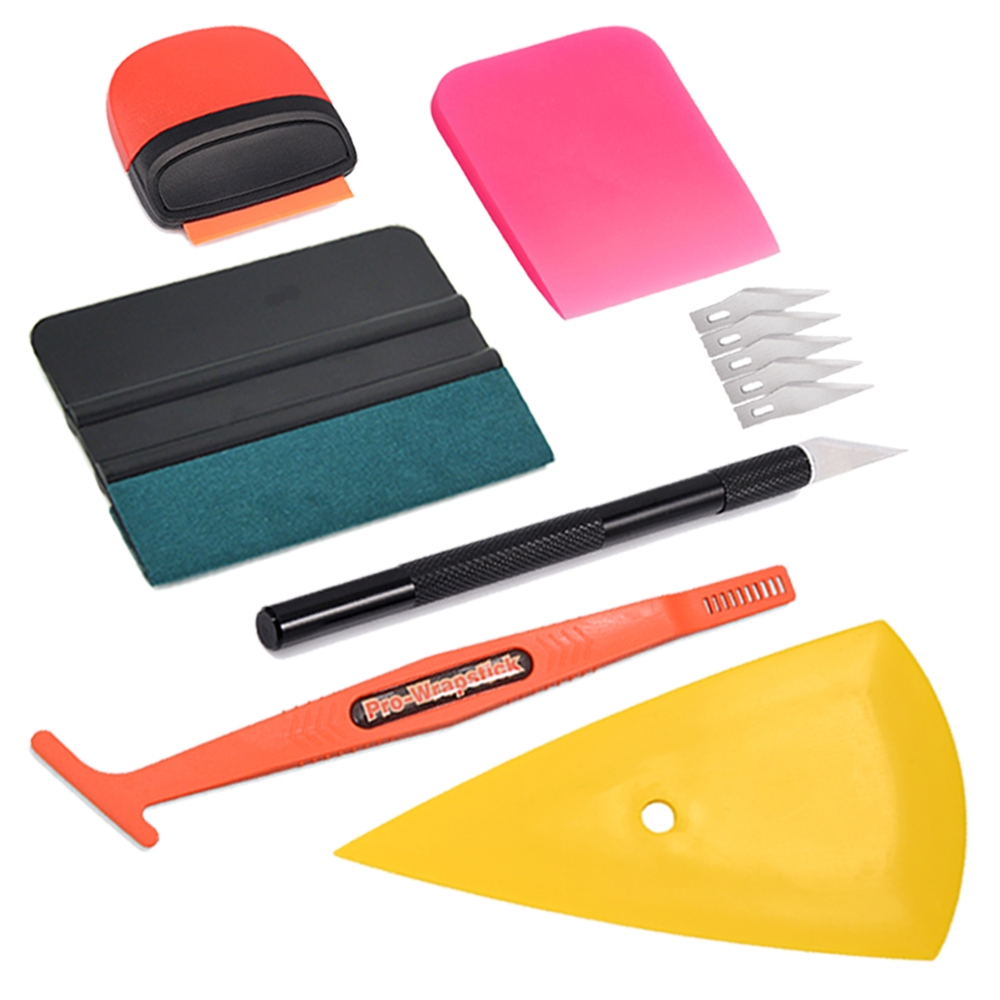 KTM Vinyl Car Film Wrapping Felt Squeegee Tool PPF Soft Rubber Scraper ...