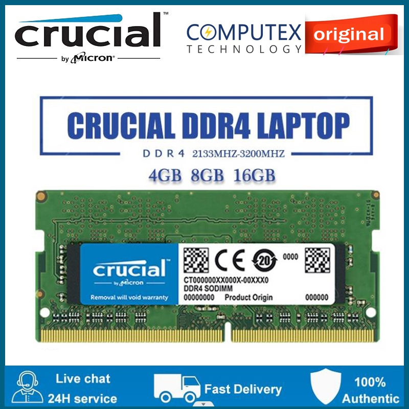 Crucial DDR4 RAM 4GB 8GB 16GB DDR4 2133/2400/2666/3200MHz Laptop Memory Notebook 1.2V SODIMM RAM ...