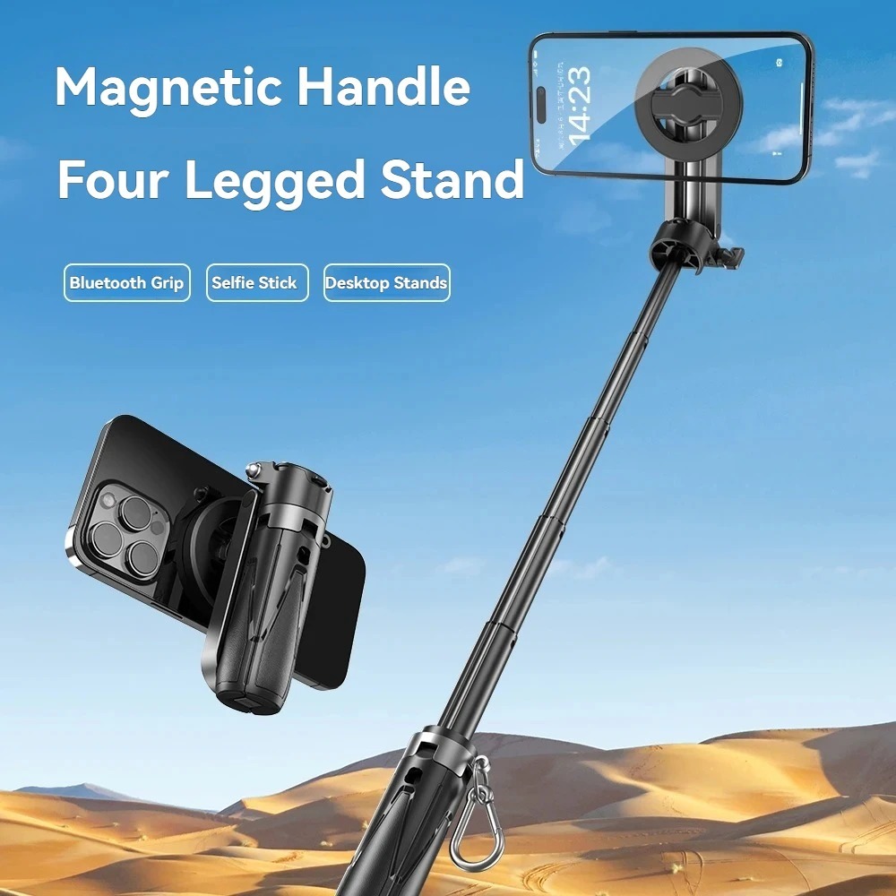 Magnetic Selfie Sticks for Smart Phone Mini Telescopic Tripod 3 in 1 ...